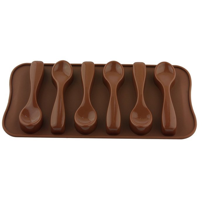 Qilove DIY Mini Chocolate Lovely 6 Cavities Spoon Silicone Mold N2 free image download