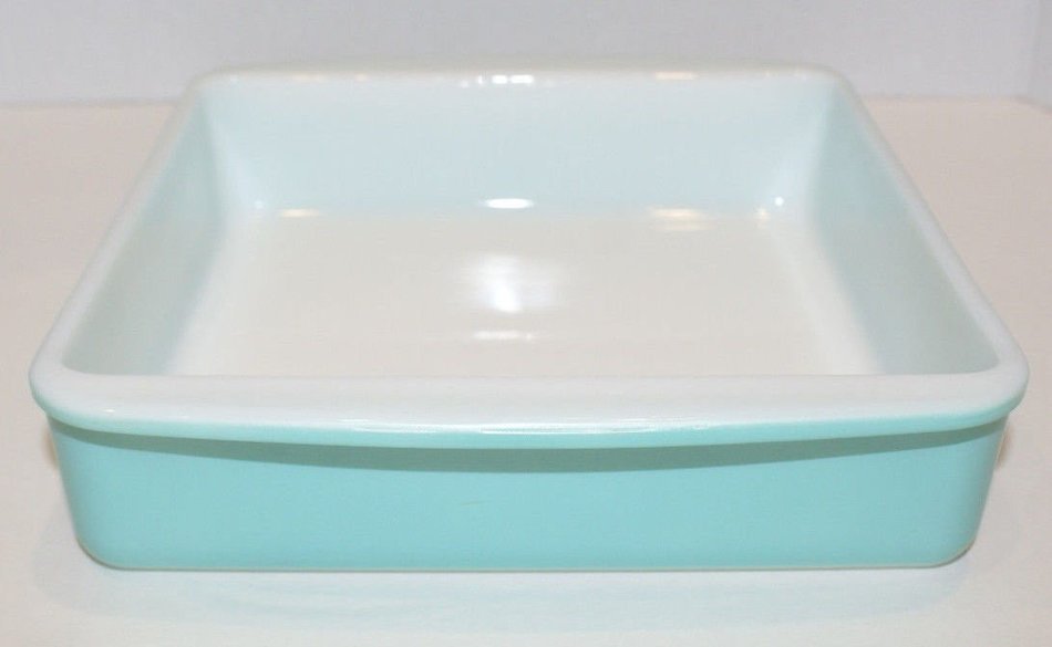 Pyrex Turquoise Teal Blue 8" Square Casserole Baking Dish - 222 N4 free ...