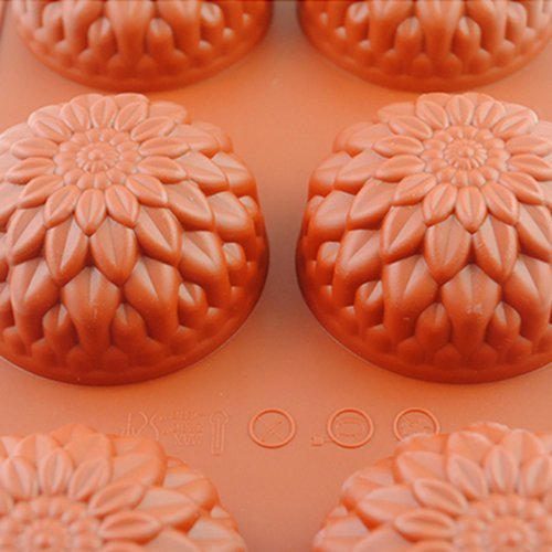 2win2buy 6-Cavity Flower-shaped Silicone Mold Chocolate Cake Pudding ...