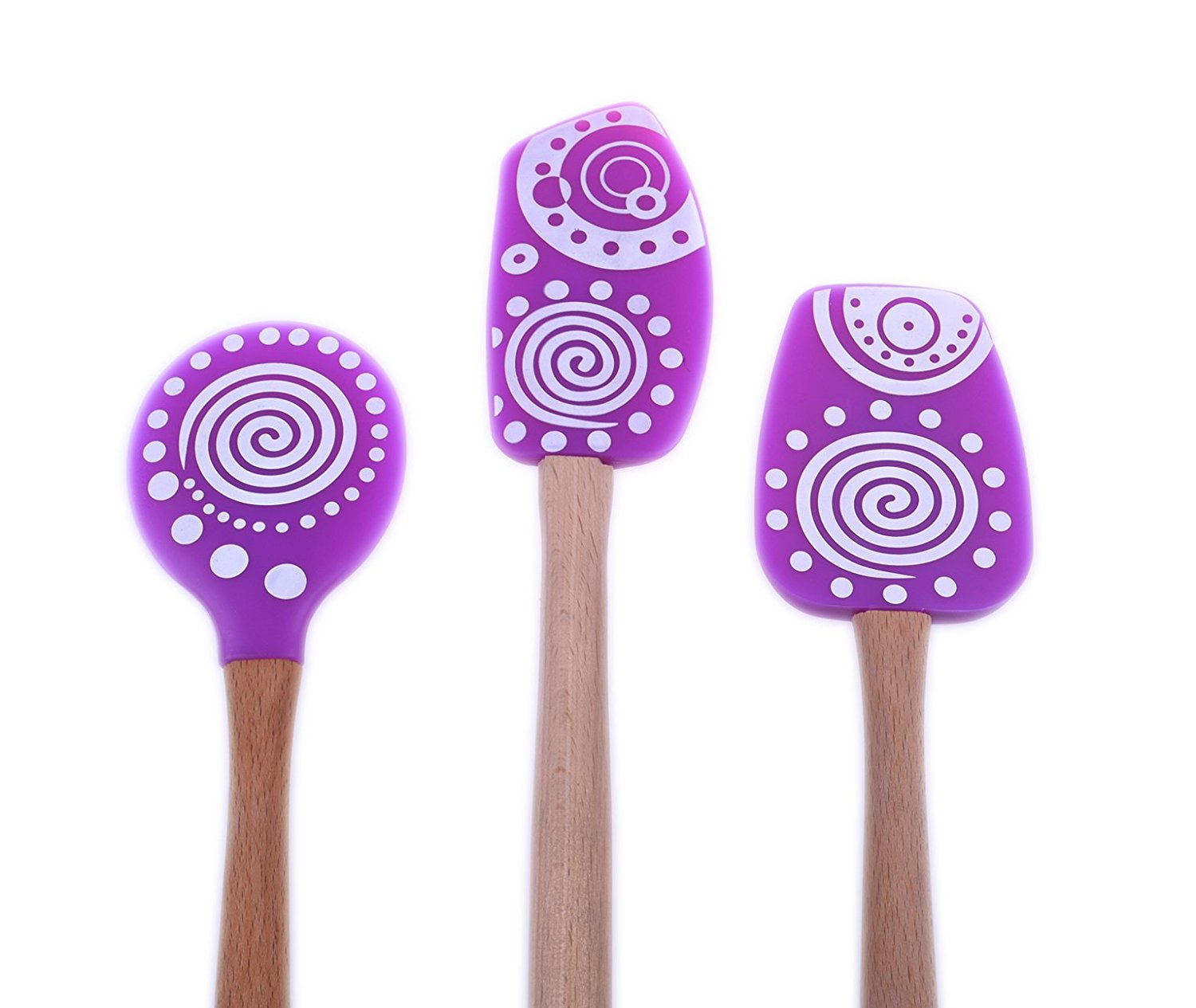 Baking set (9 piece): Set includes 3 silicone spatulas (purple), 1 ...