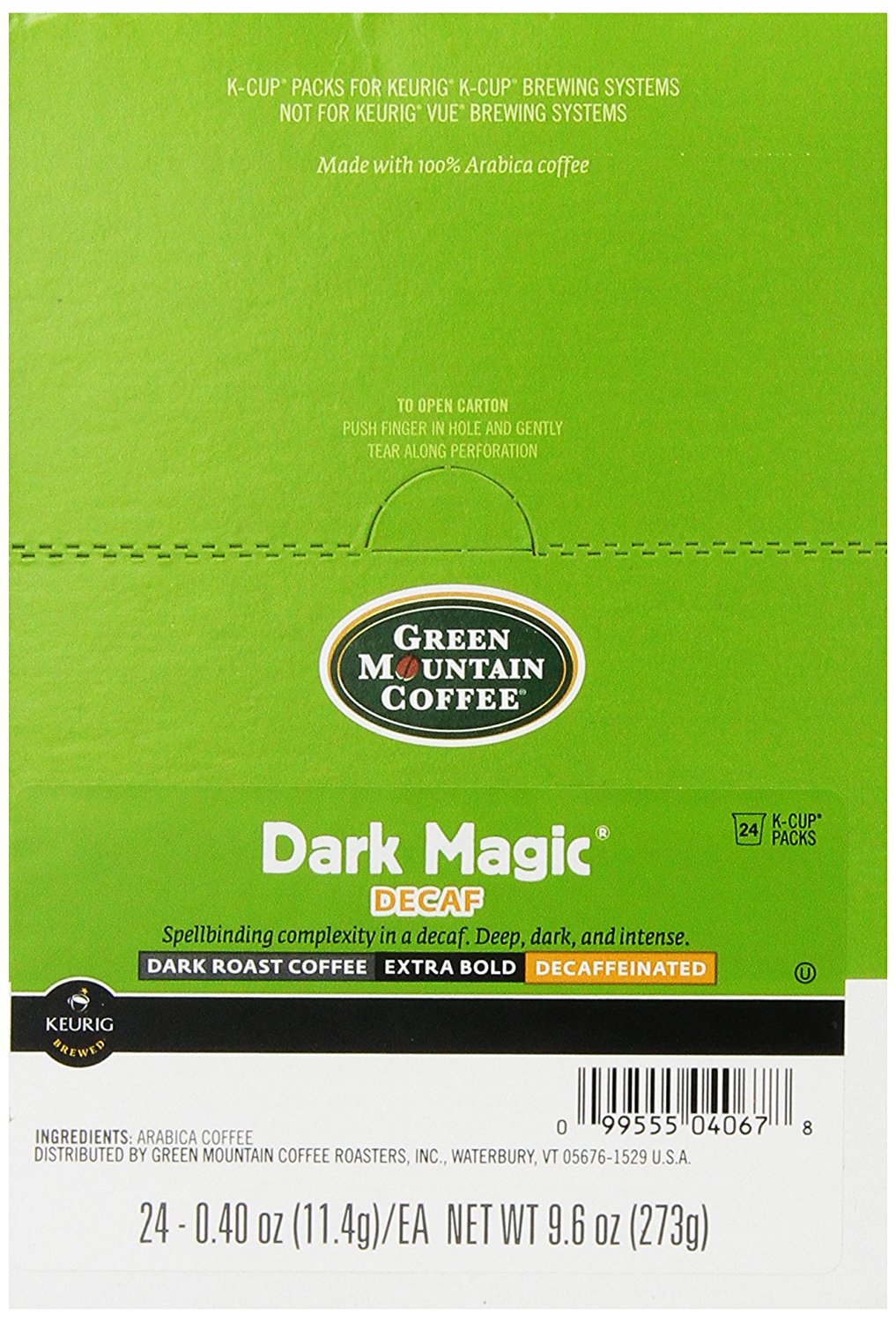 Green Mountain Coffee Decaf Dark Magic, K-Cup Portion Pack for Keurig ...