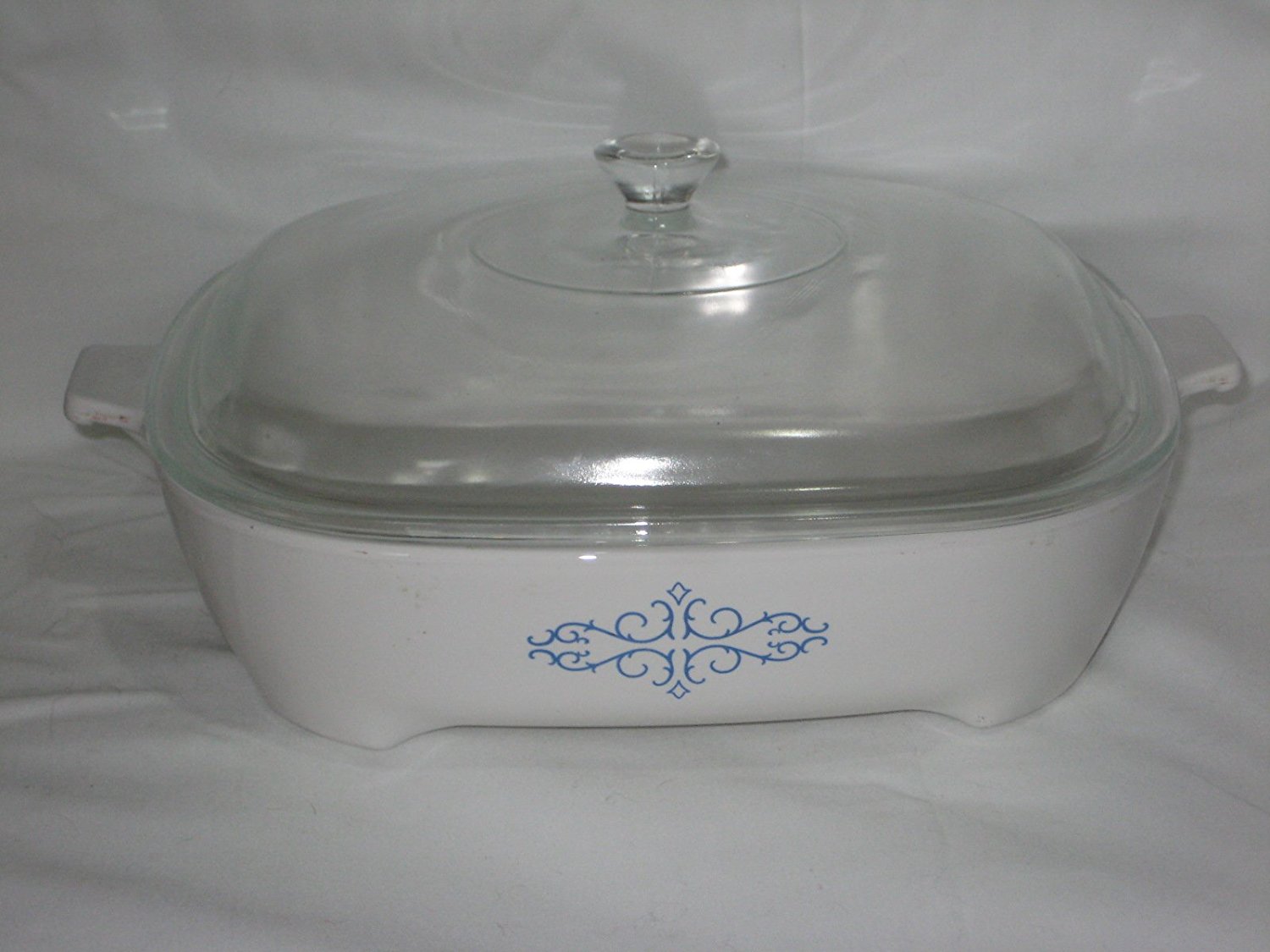 Vintage Corning Blue Scroll 9 1/2 x 9 1/2 x 2 Inch Browning Skillet ...