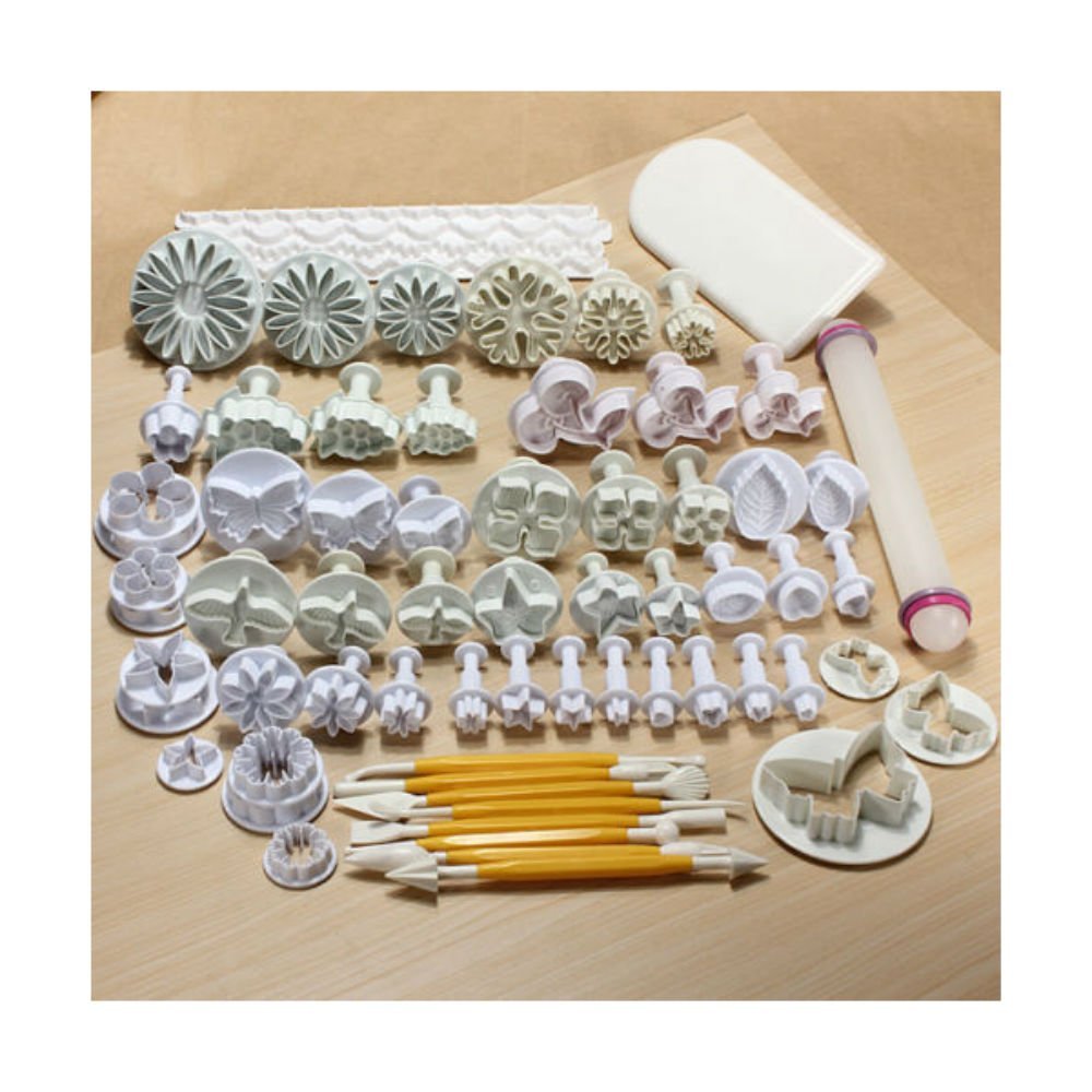 68 pcs Sugarcraft Cake Decorating Fondant Plunger Cutters Tools Mold ...