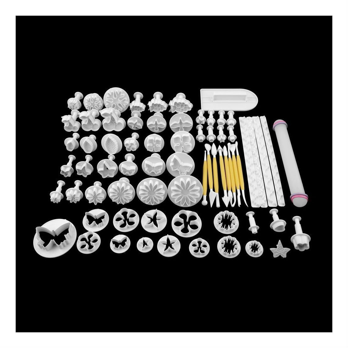 68 pcs Sugarcraft Cake Decorating Fondant Plunger Cutters Tools Mold ...