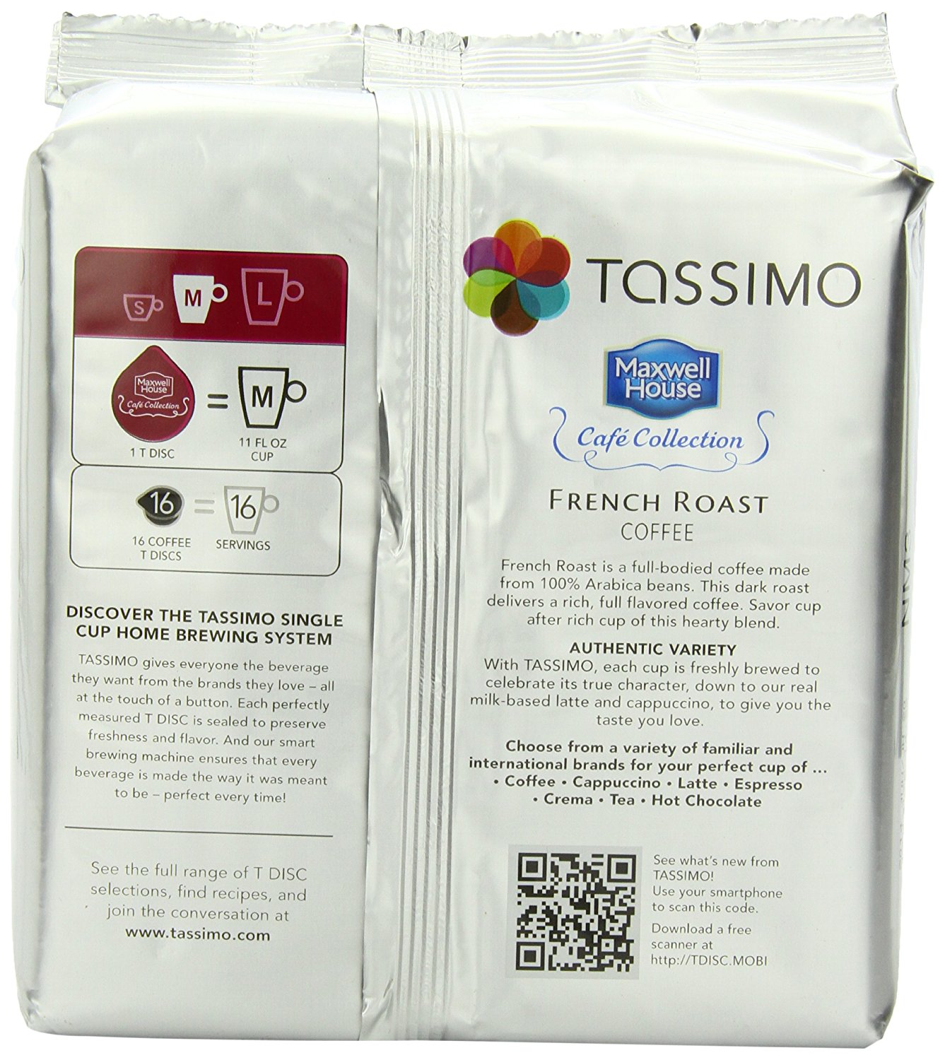 Maxwell House Cafe Collection French Roast, 16-Count T-Discs for ...