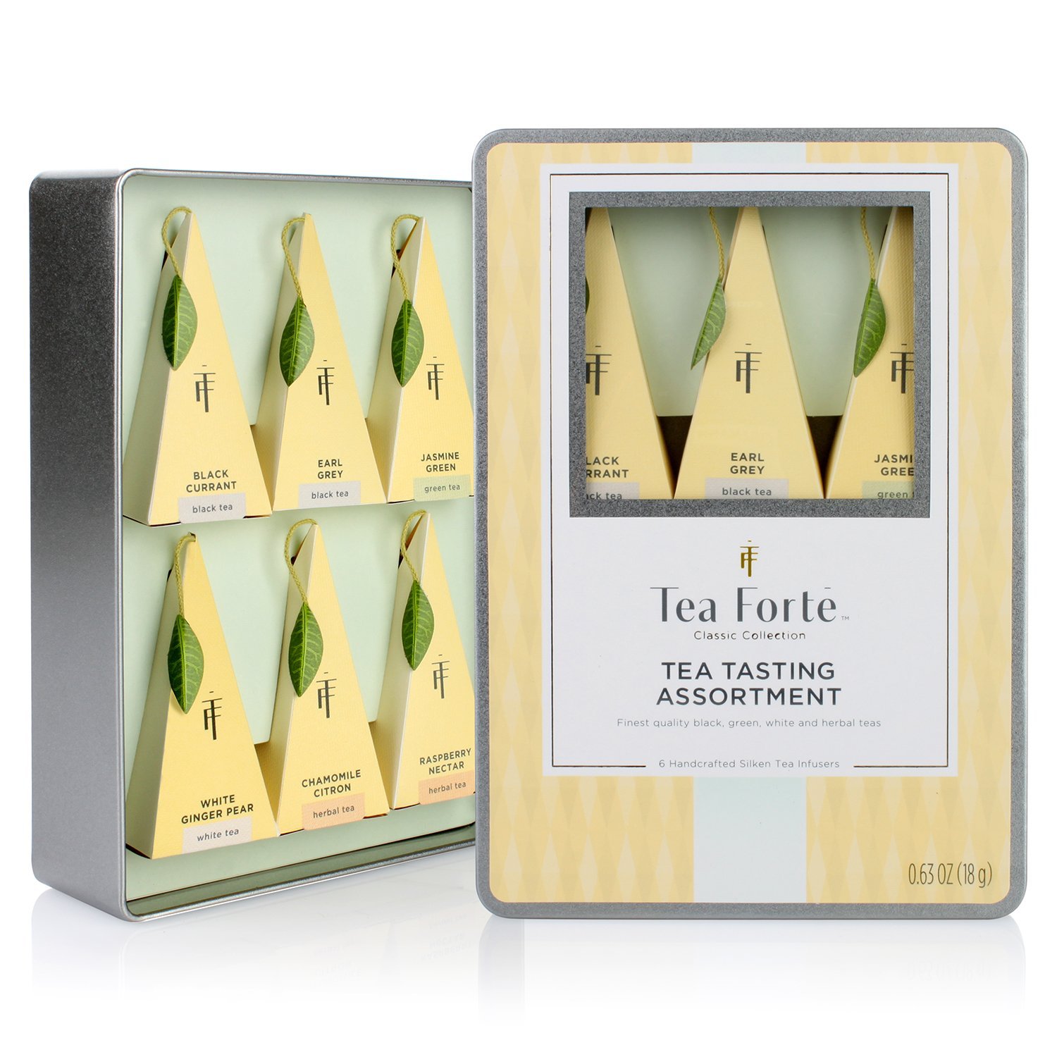 Tea Forté® Medium Tin Sampler Gift Assortment with 6 Handcrafted ...
