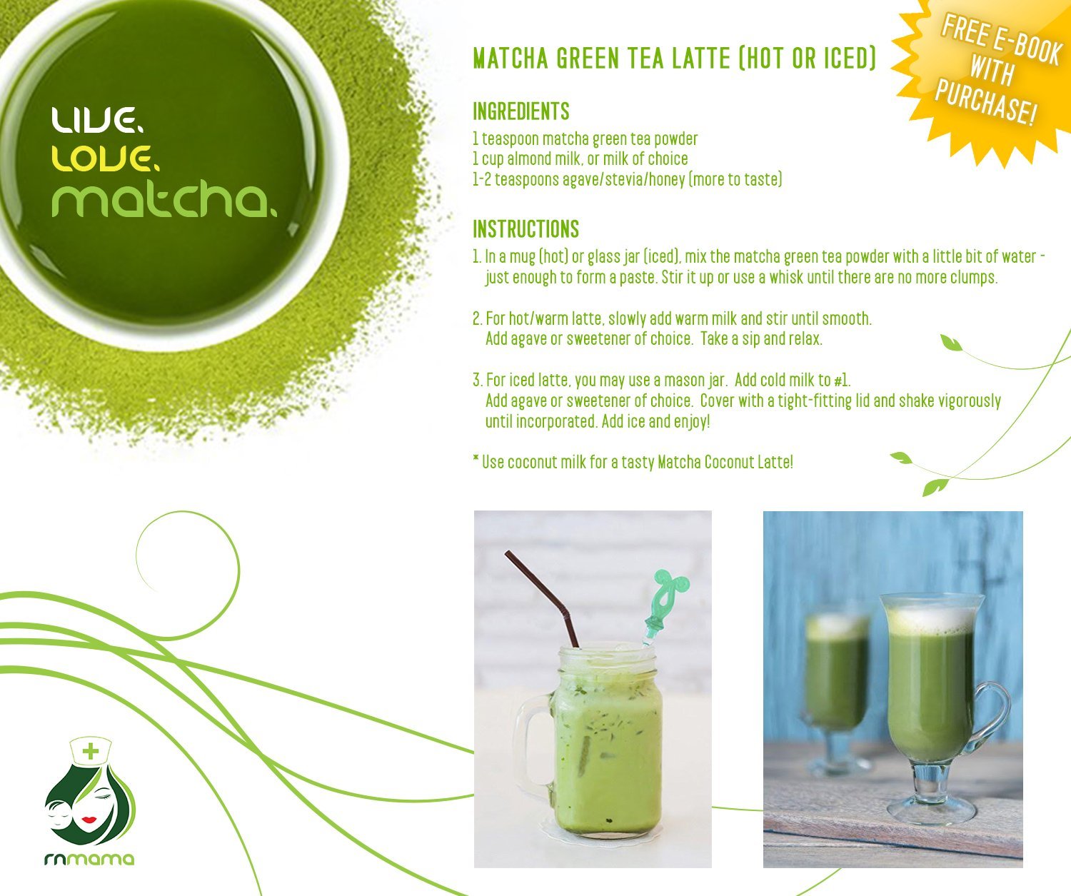 Matcha Green Tea Powder Organic 100% USDA - Premium Culinary Grade ...