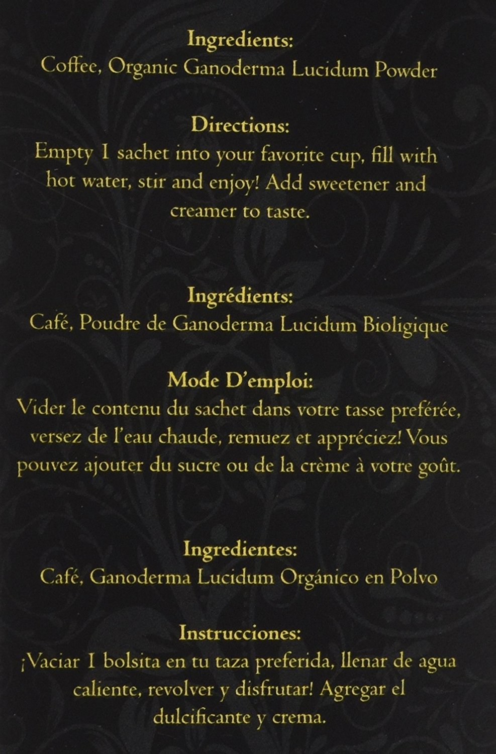 Organo Gold Gourmet Cafe Noir, Black Coffee (1 Box of 30 Sachets) N4 ...