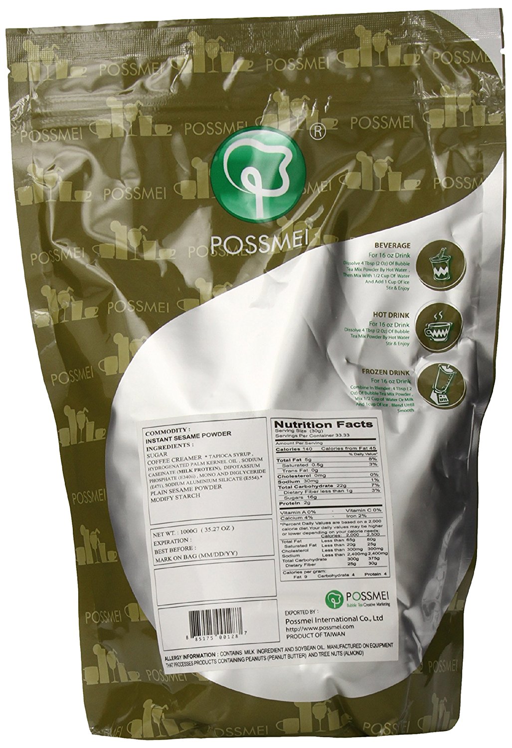 Possmei Bubble Tea Mix Instant Powder, Taro, 2.2 Pound N15 free image ...