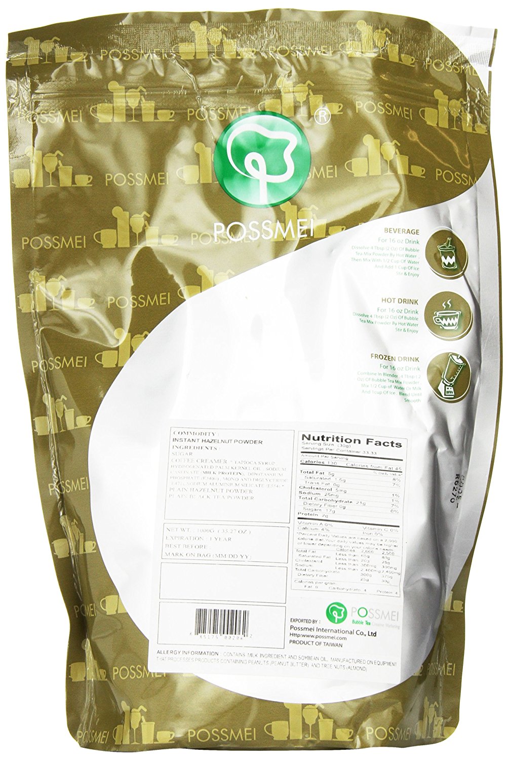 Possmei Bubble Tea Mix Instant Powder, Taro, 2.2 Pound N52 free image ...