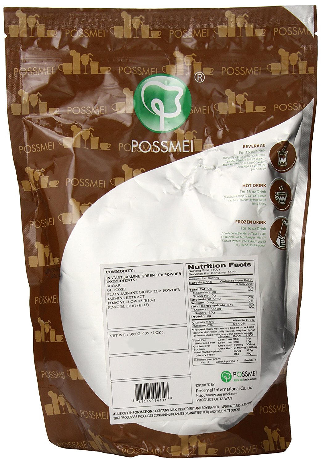 Possmei Bubble Tea Mix Instant Powder, Taro, 2.2 Pound N56 free image ...