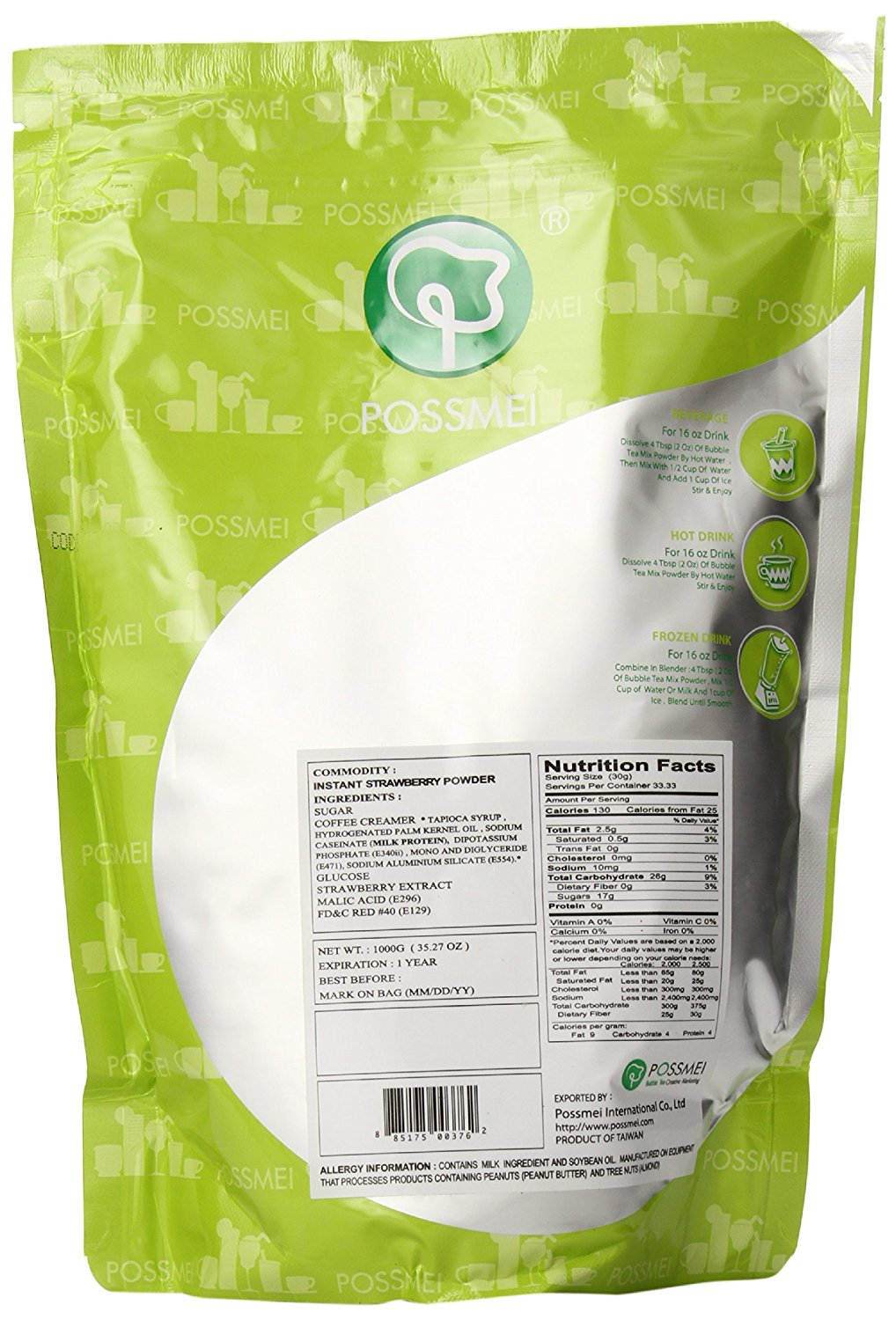 Possmei Bubble Tea Mix Instant Powder, Taro, 2.2 Pound N80 free image ...