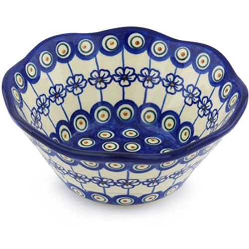 Ceramika Bona H7882G Polish Pottery Ceramic Fluted Bowl Hand Painted, 7 ...
