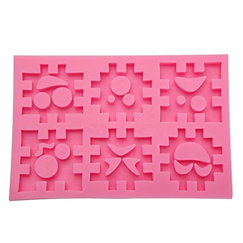 "dipshop Blocks Expression Silicone Cookie Mold Fondant Cake Mould ...