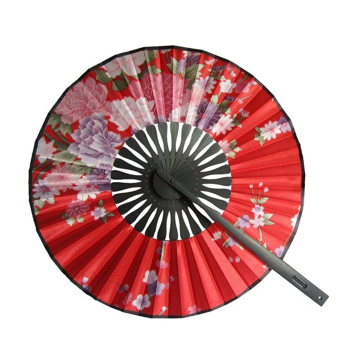 Froomer Round Floral Fabric Hand Fan Colorful Home Japanese Style ...