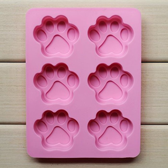 6 Cavity Dog Paw Non-Stick Food Grade Silicone Cake Pan Baking Mold N2 ...
