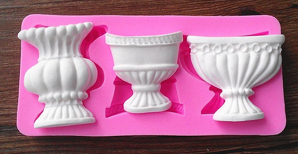 Design 551 European classical flower vase Silicone Mold,Sugar Mold ...