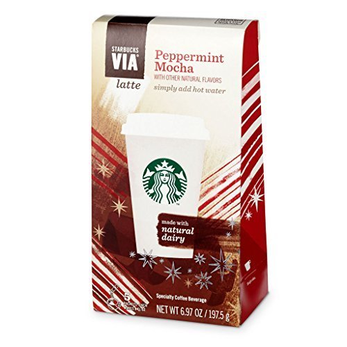 Starbucks Via Peppermint Mocha Latte - 5 Single Serve Packets free ...