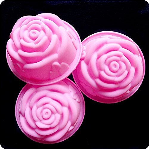New Silicone Rose Shape Cake Cup Bakeware Muffin Mold Jelly Pullding ...