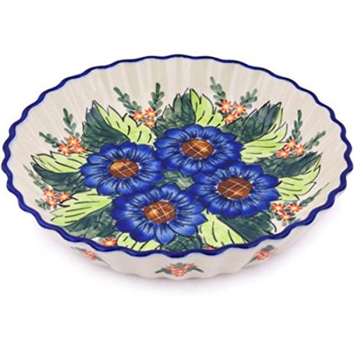 Ceramika Bona H7782G Polish Pottery Ceramic Fluted Pie Dish Hand ...