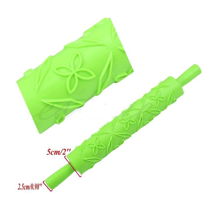 Rolling Pin Fondant Cake Sugarcraft Embossed Decorating Mold Gum Paste ...