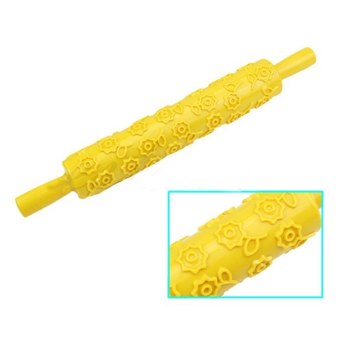 Rolling Pin Fondant Cake Sugarcraft Embossed Decorating Mold Gum Paste ...