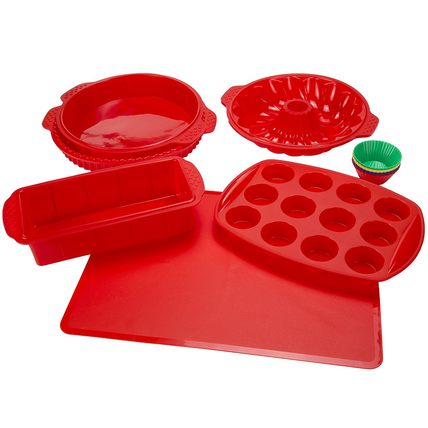 Classic Cuisine 18 Piece Silicone Bakeware Set Red Free Image Download classic-cuisine-18-piece-silicone-bakeware-set-red-free-image-download