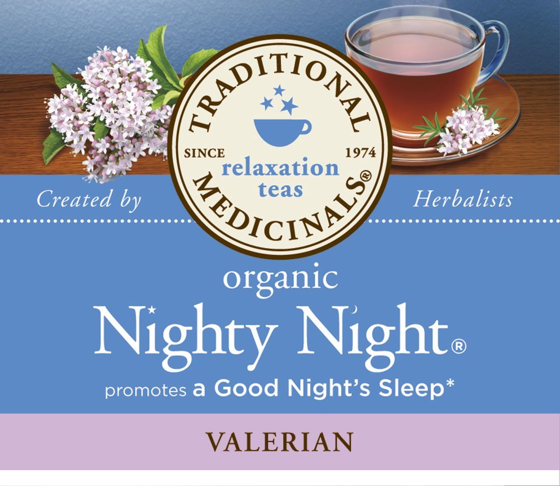 Traditional Medicinals Organic Nighty Night Valerian Tea, 16 Tea Bags ...