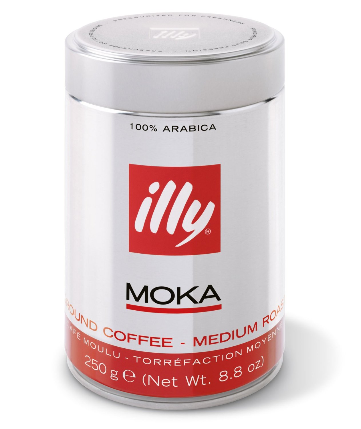 Illy Medium Roast Ground Moka Coffee for Stovetop Coffeemakers, 8.8 ounce can free image download