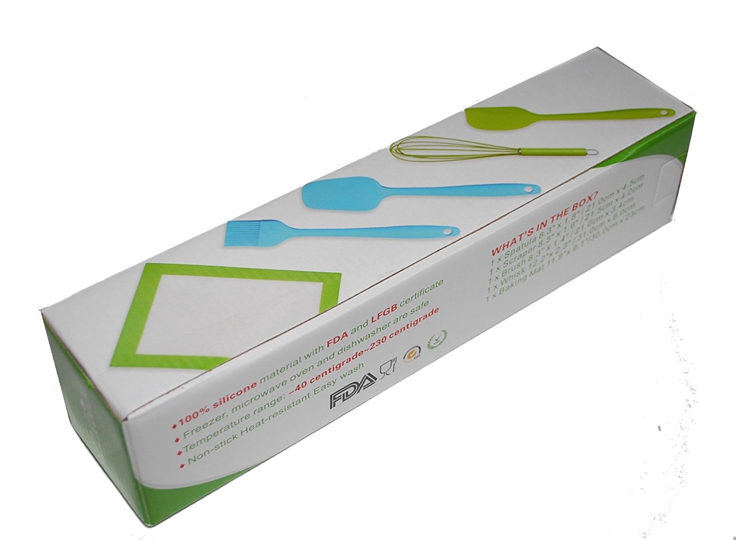 Silicone Baking Utensil Set (5 Pieces) Packaged in Gift Box (Blue ...