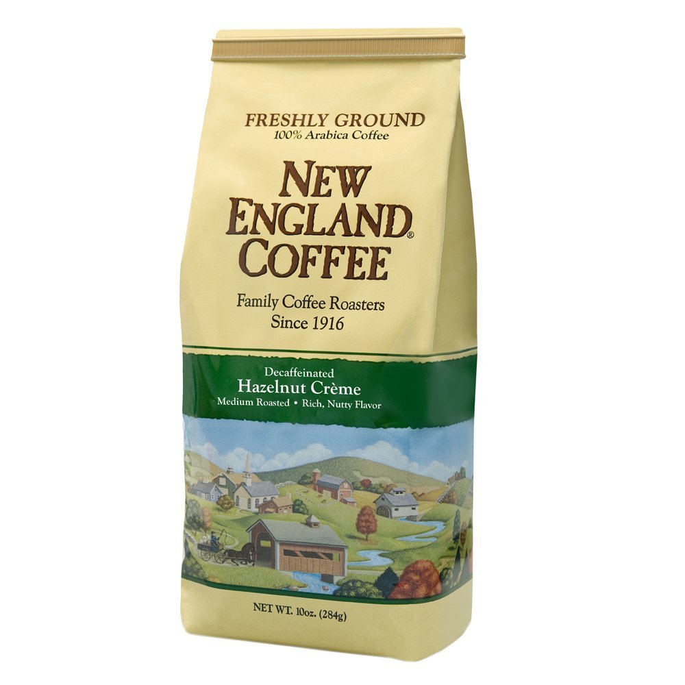 New England Coffee Hazelnut Creme, Decaffeinated, 10 Ounce N2 free ...
