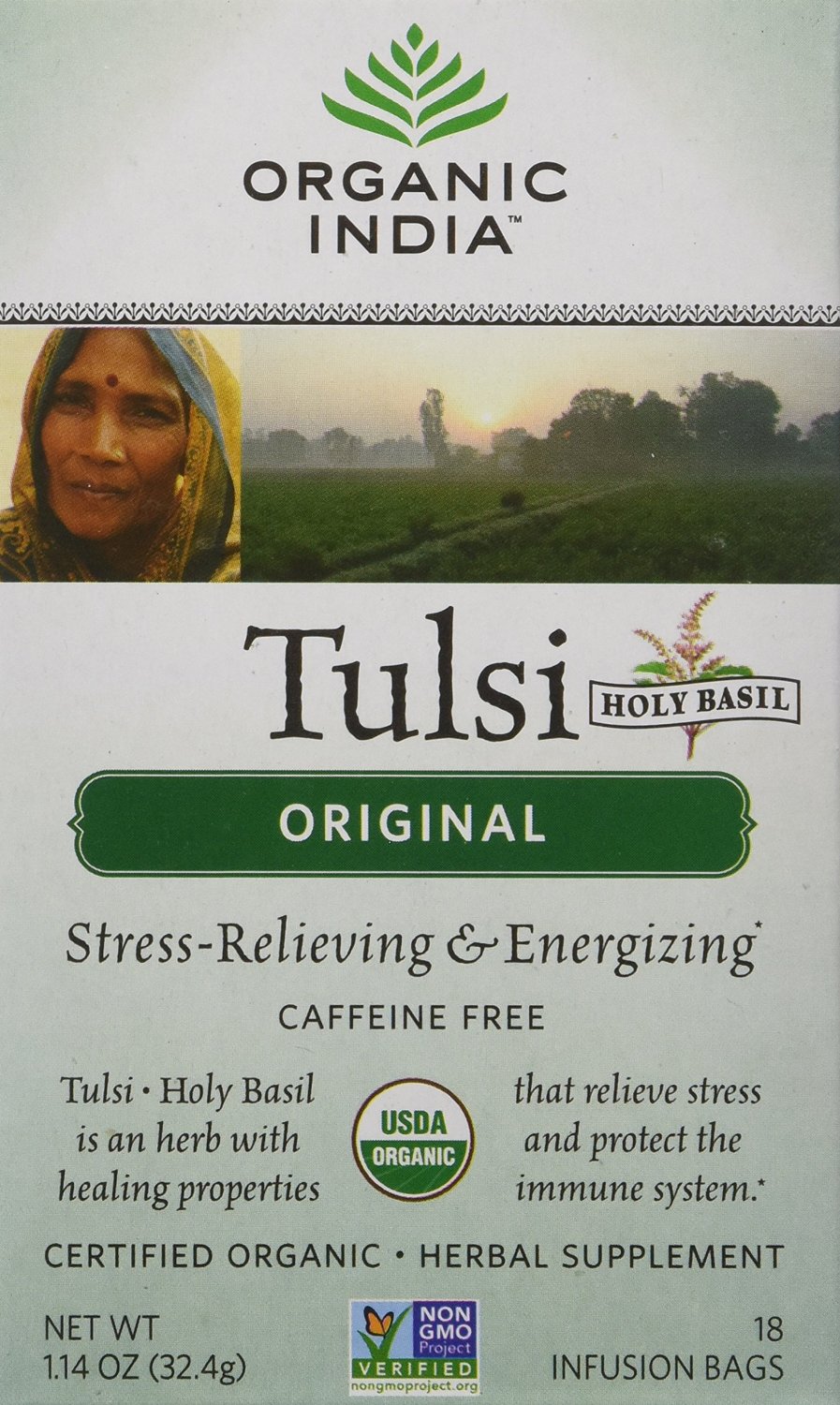 Organic India Tulsi Tea Original, 18-Count Teabags (Pack of 6) free ...