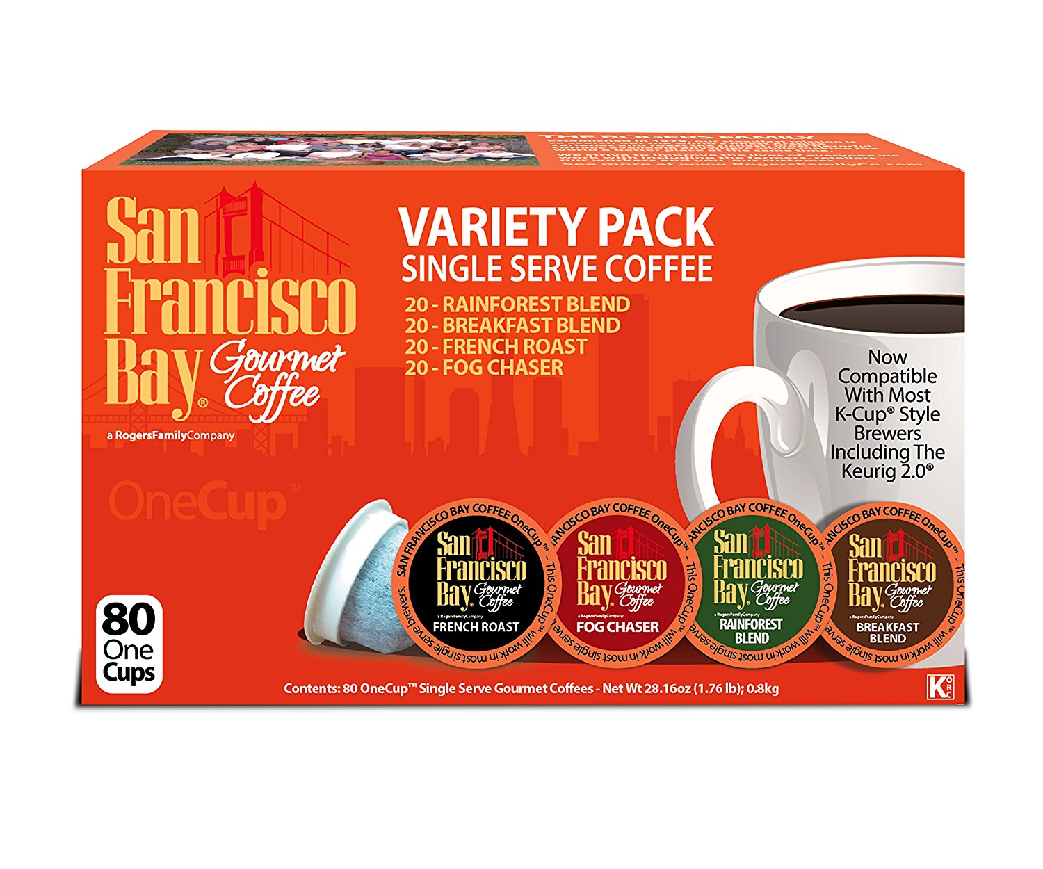 San Francisco Bay OneCup, French Roast, 80 Single Serve Coffees N29 ...