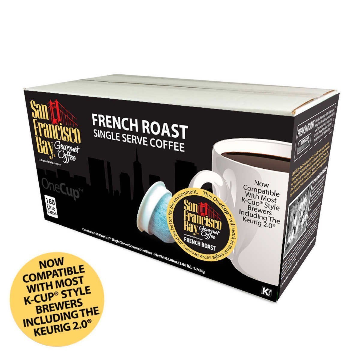 San Francisco Bay OneCup, French Roast, 80 Single Serve Coffees N56 ...