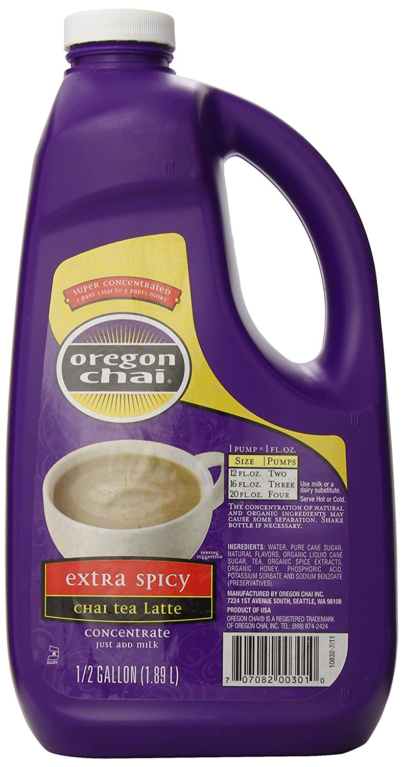 Oregon Chai Extra Spicy Original Chai Tea Latte Concentrate, 64 Ounce ...