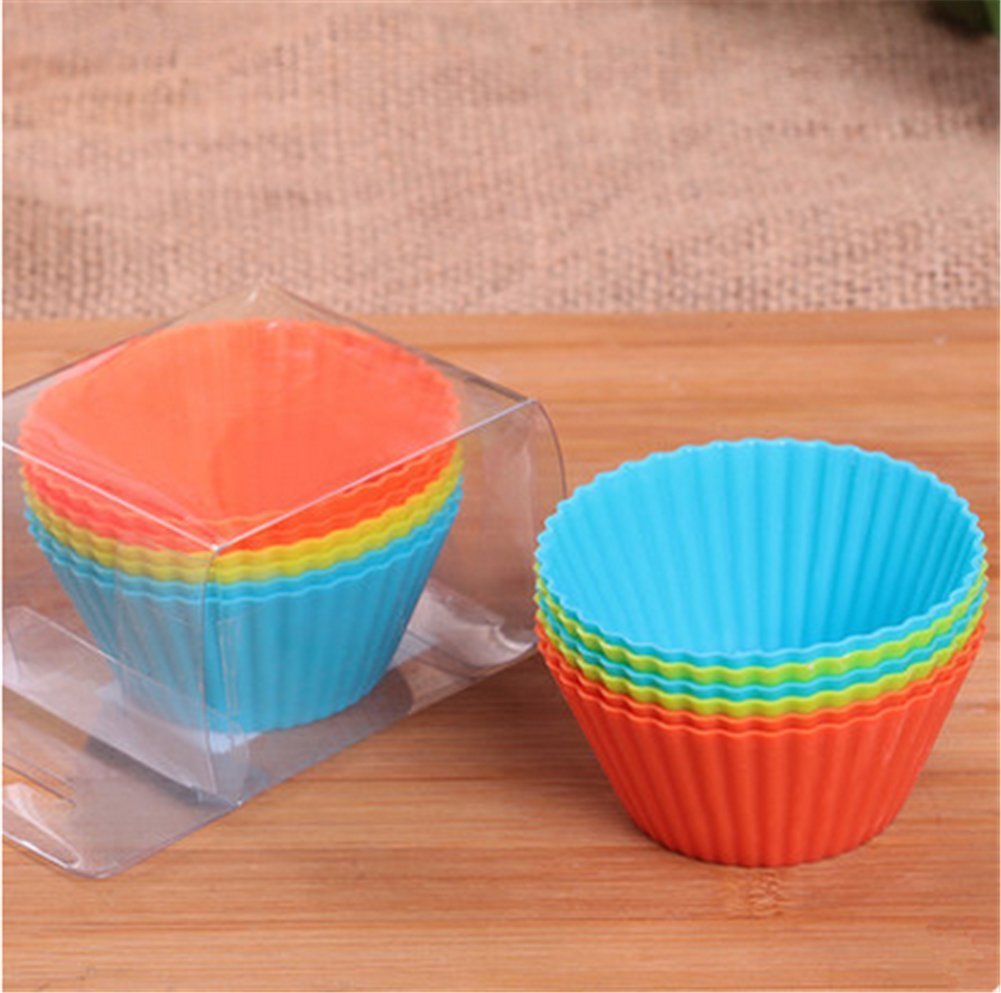 SNW Round Muffin Cup Silicone Cake Mold Pudding Mold High-temperature ...