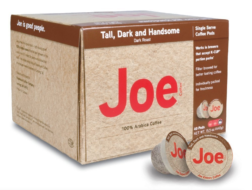 Joe Knows Coffee, Tall Dark and Handsome, Single Serve Pods, 40-Count ...