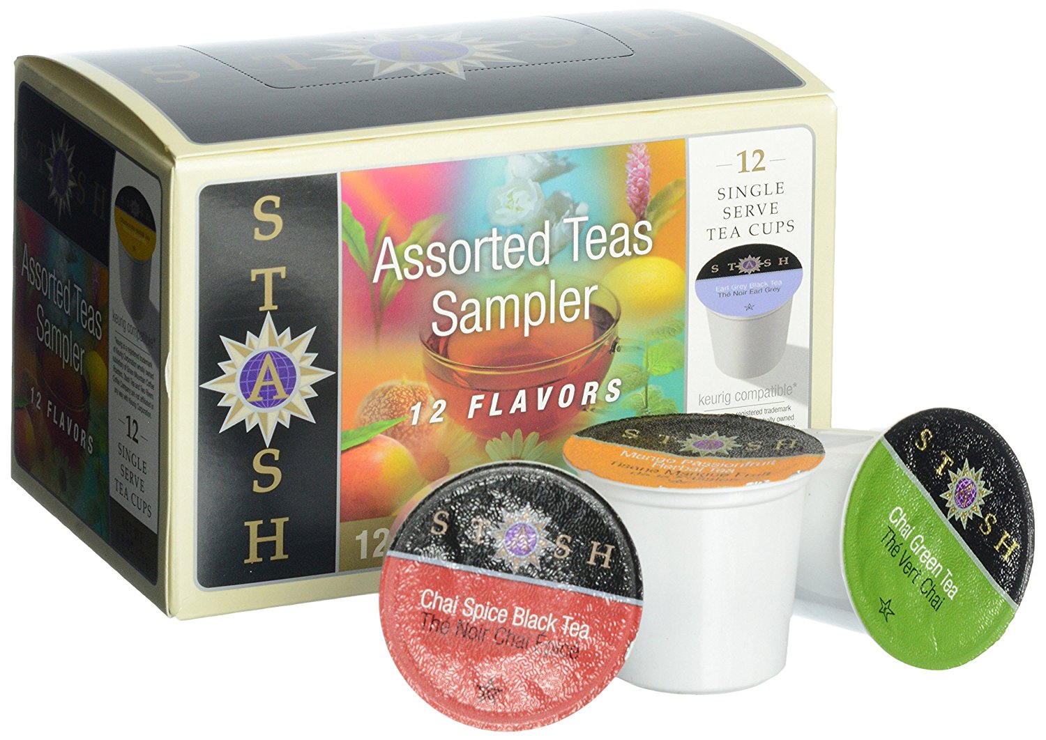 Stash Tea Variety Pack Single-Cup Tea for Keurig K-Cup Brewers, 12 ...