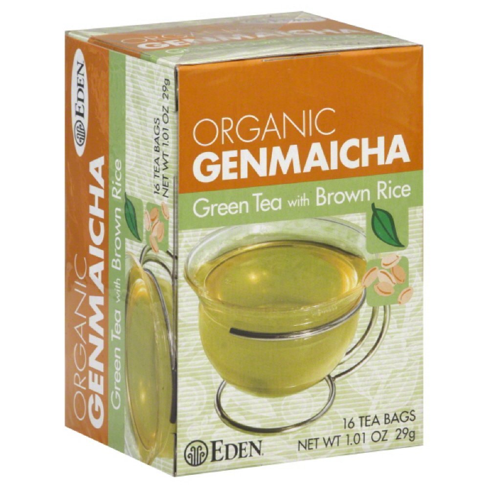 Eden Foods Genmaicha Green Tea with Brown Rice 16 Tea Bags, 1.01-Oz. (3 ...