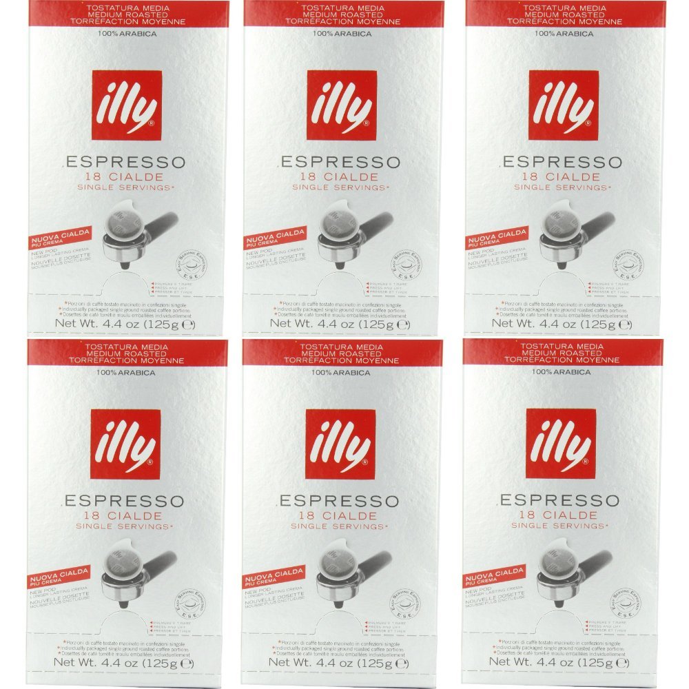 Illy Caffe Espresso (Medium Roast, Red Band), 18-Count E.S.E. Pods ...