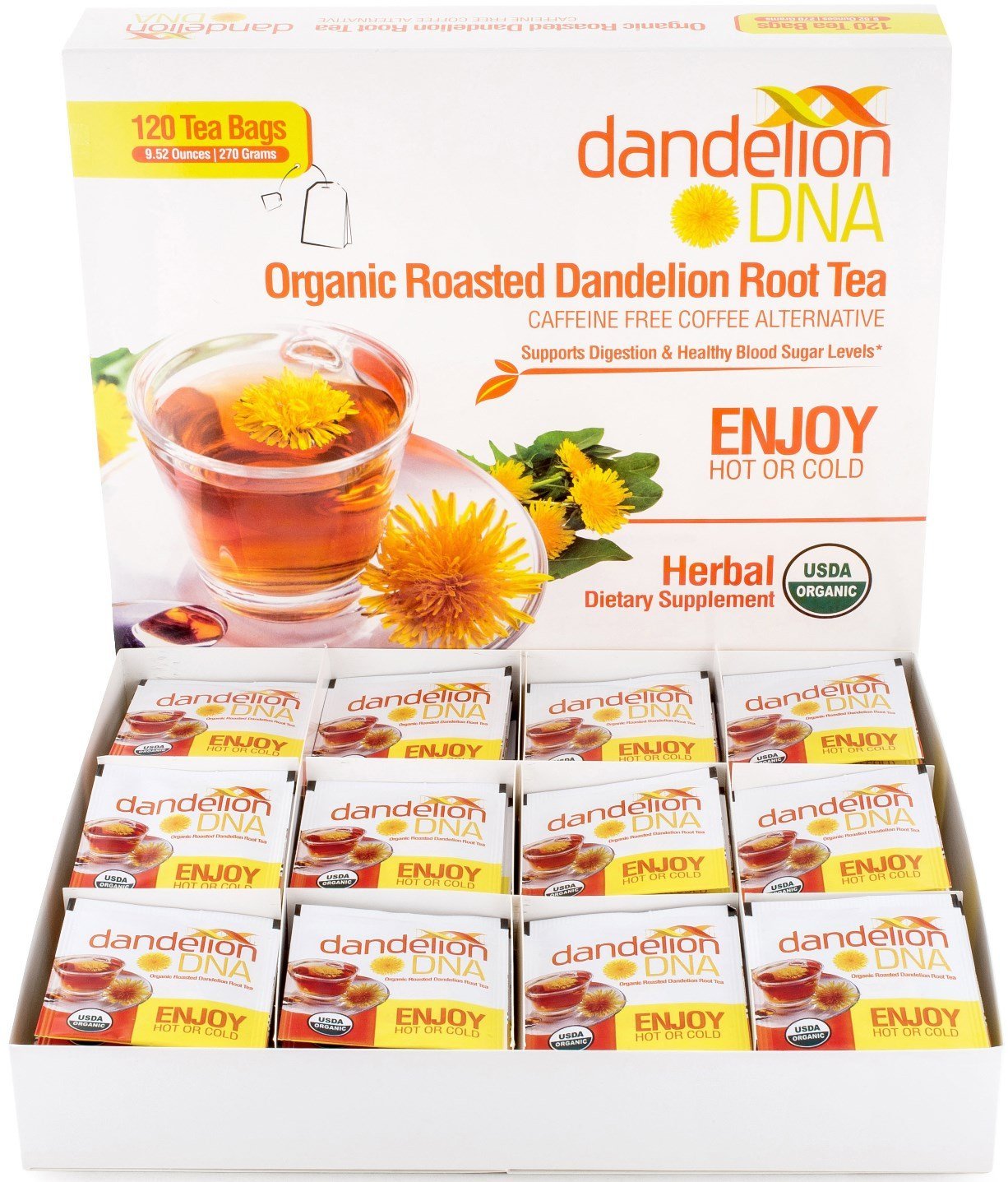 Dandelion Organic Roasted Dandelion Root Tea - 120 Teabags N2 free ...