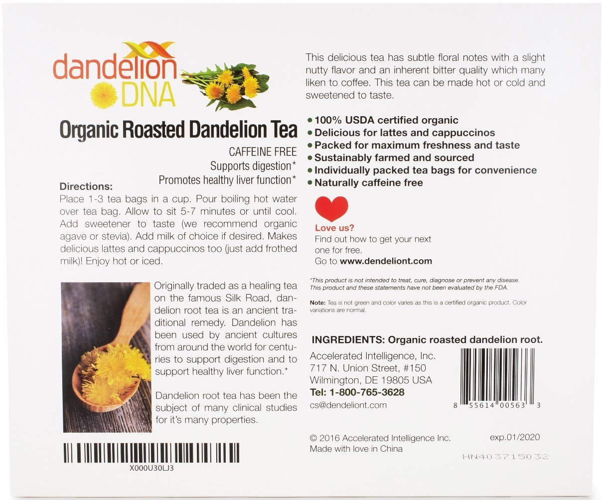 Dandelion Organic Roasted Dandelion Root Tea - 120 Teabags N5 free ...