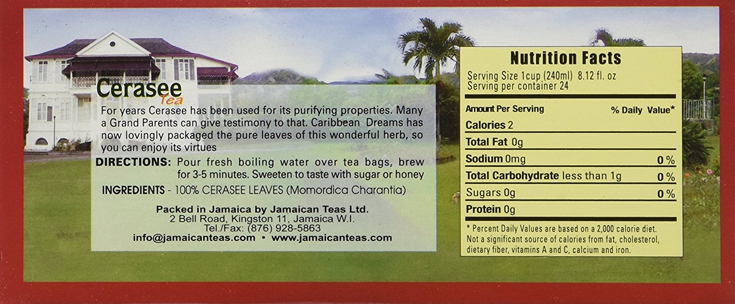 Caribbean Dreams Cerasee Tea, 24 tea bags N2 free image download
