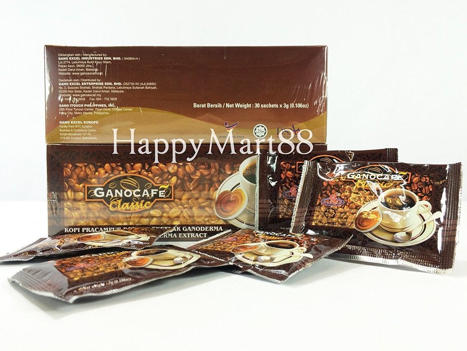 5 Boxes - Ganocafe Classic Black Coffee (150 Packets) with Ganoderma ...