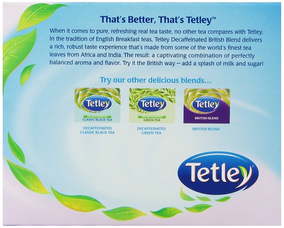 Tetley British Blend Naturally Decaffeinated Premium Black Tea, 40 ...