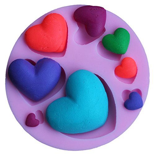 Witkey 8 Cavity Sweat Love Heart Shape Silicone DIY Decorating Craft ...