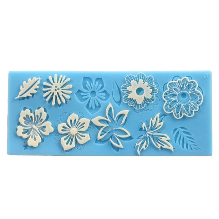 Funshowcase Sugarcraft Assorted Lace Flowers Silicone Fondant Mold ...