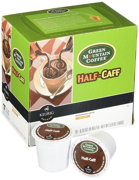 Green Mountain Coffee Half-Caff, Regular/Med Roast K-Cup Portion Pack ...