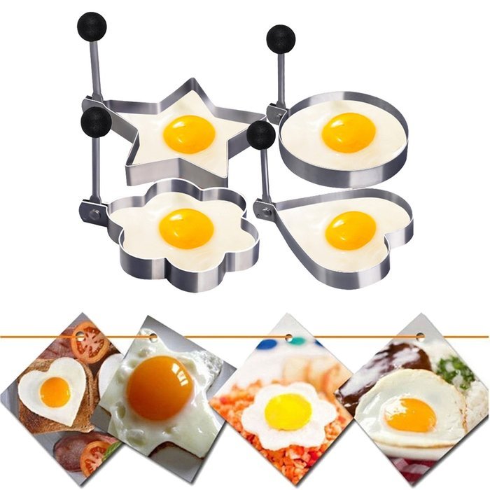 Fried Egg Shaper Mold , Vangoddy Stainless Steel Egg Mould Cooking ...