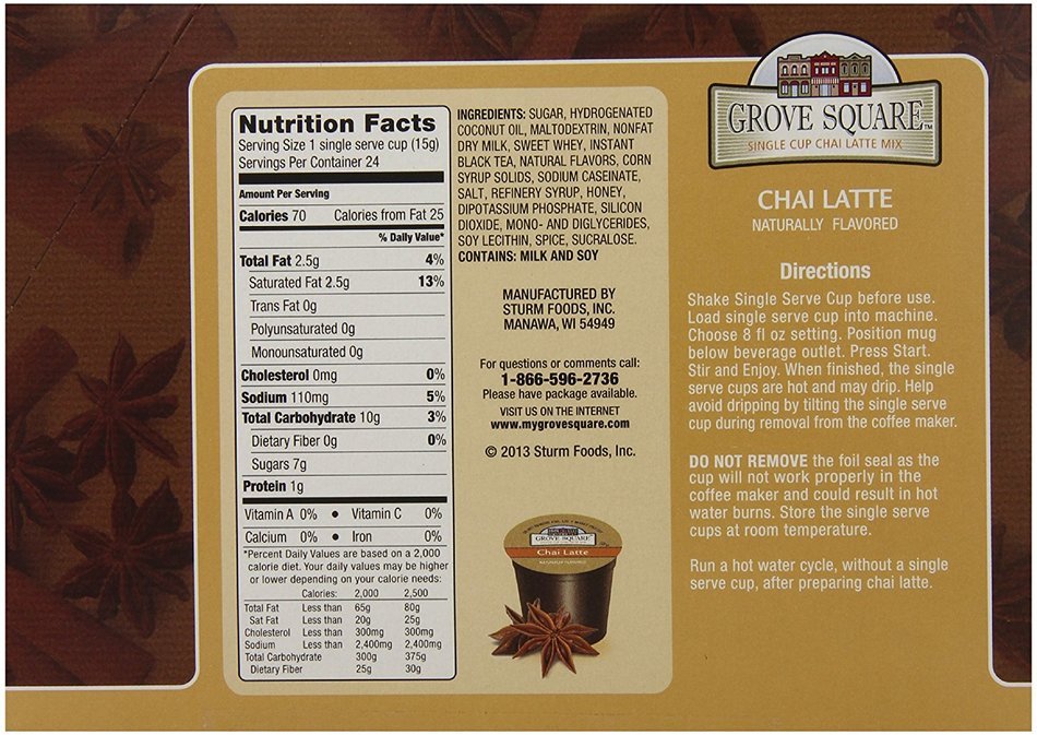 Grove Square Tea, Chai Latte, 24 Single Serve Cups N4 free image download